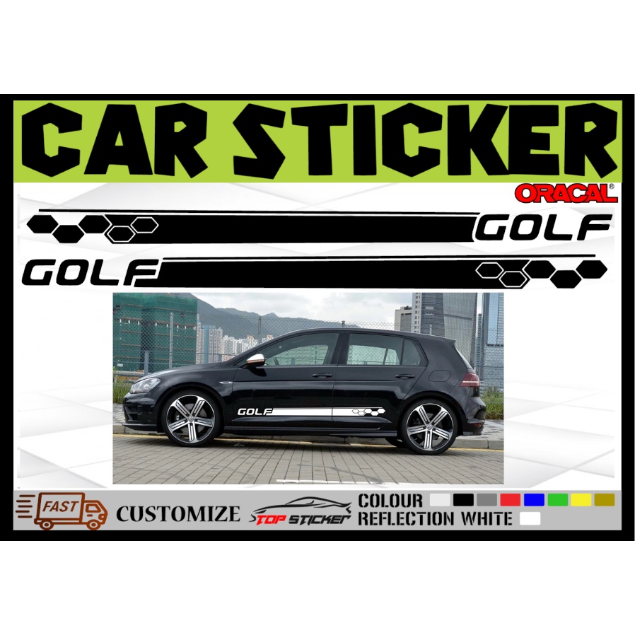 GOLF SIDE DOOR CAR STICKER AKSESORI KERETA STICKERS VOLKSWAGEN GOLF TSI ...