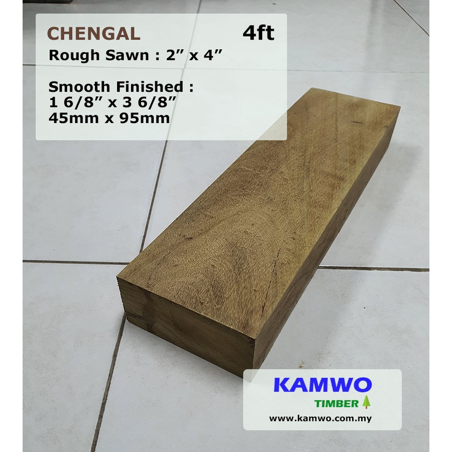 Chengal Timber (Rough, S4S, E4E, E2E) - 2" x 4" x 4ft - ( Kayu Cengal ) | Shopee Malaysia