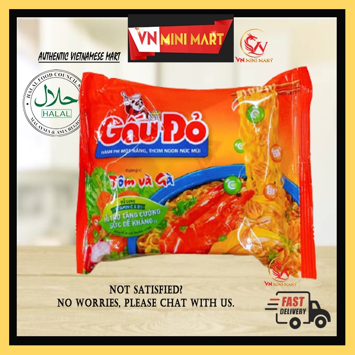 Gau Do Instant Noodle Prawn And Chicken Flavour 1 Pack 63g - Mì Gấu Đỏ ...