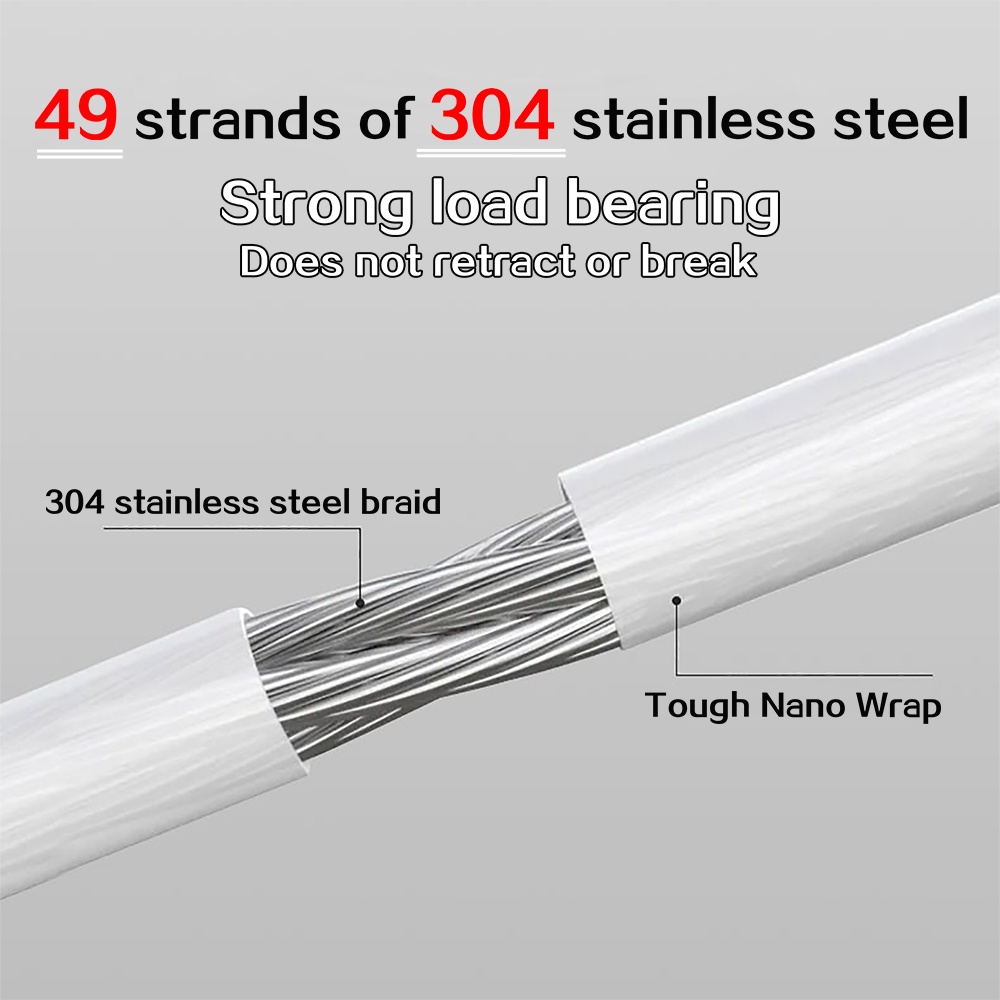 🇲🇾Retractable Clothesline Clothes Hanger Stainless Steel String Dryer ...