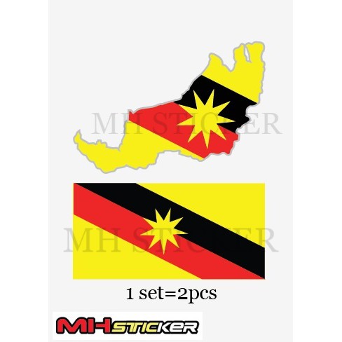 Sarawak Flag Vinyl Cutting Stickers (Car / Motor / Wall) | Shopee Malaysia