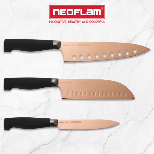NEOFLAM Titanium Coated Kitchen Knife Collection Set | Shopee Malaysia