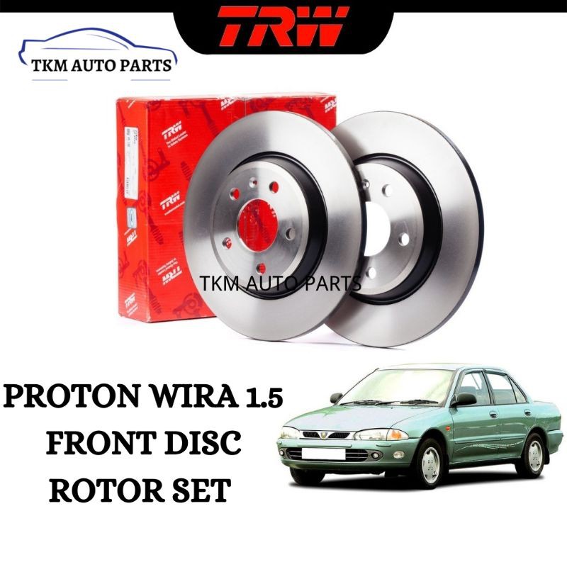 PROTON WIRA 1.5 FRONT DISC ROTOR SET 2 PCS (TRW) | Shopee Malaysia
