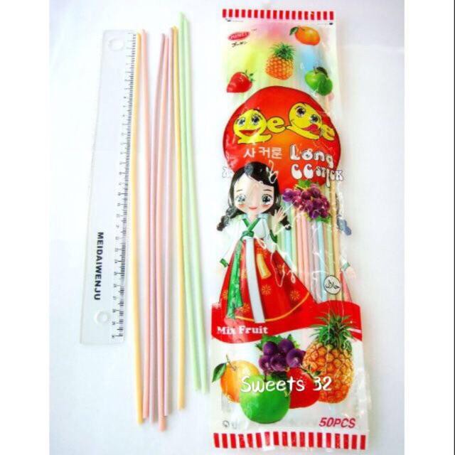 50 Pcs Qeqe Long CC Stick Mix Fruit Candy Powder Candy HALAL (LOCAL ...