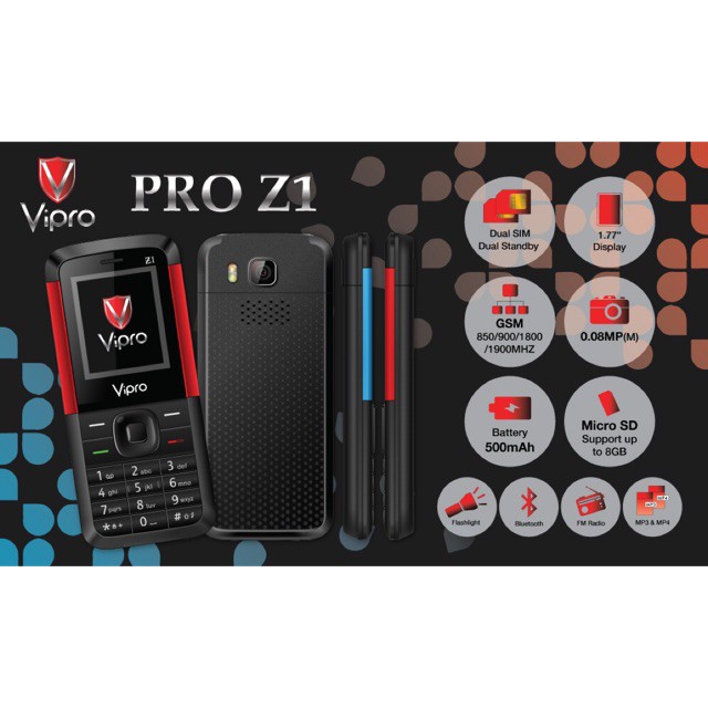 Vipro Z1 basic keypad phone dual sim/ camera/1 year warranty /mp3 ...