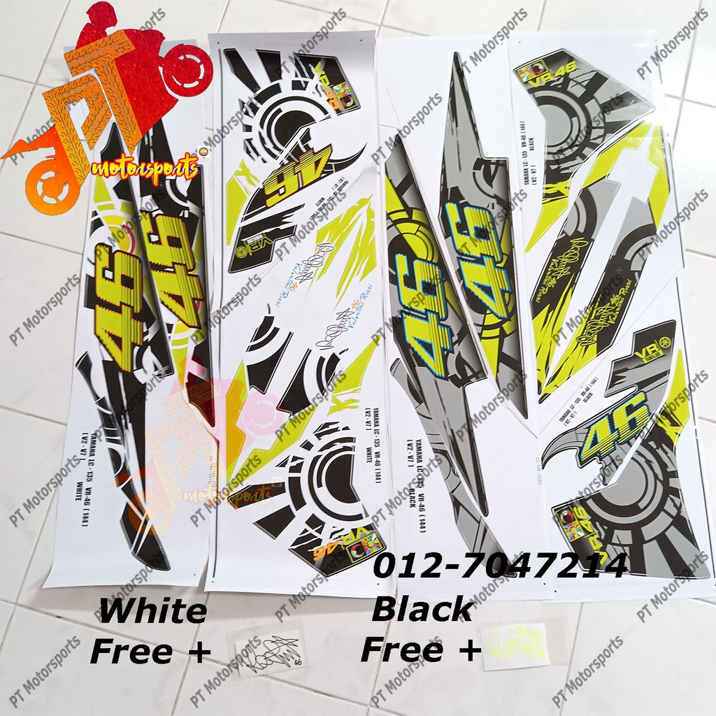 Yamaha LC 135 V1 LC V2 -V7 Y15 46 Y15ZR 150 Body Cover Sticker VR 46 ...