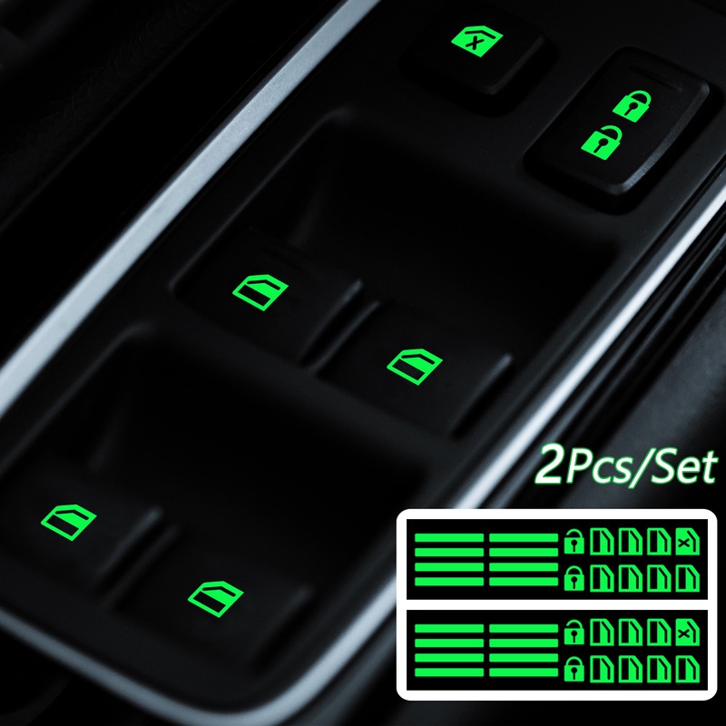 Car Window Switch Luminous Stickers Night Glowing Button Fluorescent ...