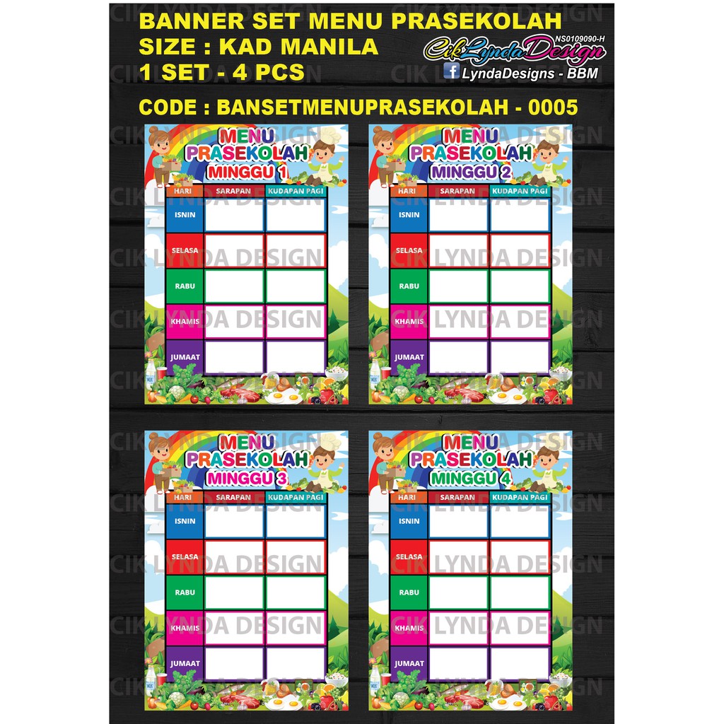 PRE-ORDER - BANNER SET MENU PRASEKOLAH | Shopee Malaysia