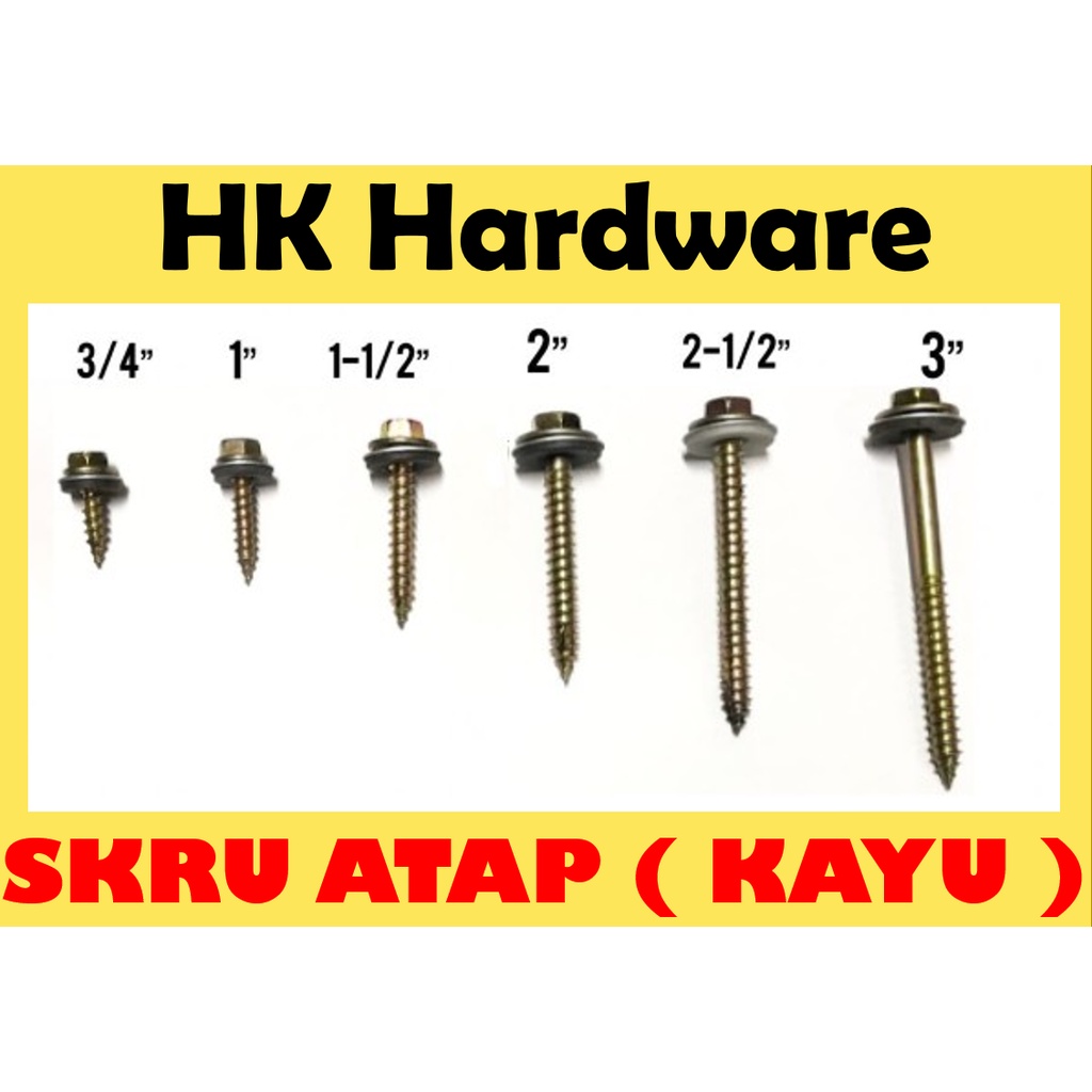 TD [ KOTAK ] SKRU ATAP KAYU TAJAM / SELF DRILLING SCREW AWNING SCREW ...