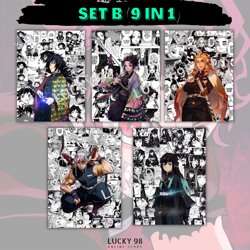 Demon Slayer Manga Wall Panel Collage Kit Anime Wall Collage Wallpaper ...