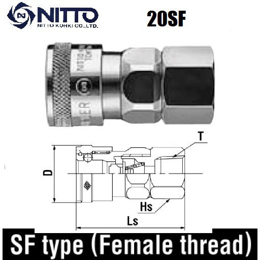 NITTO HI CUPLA 20SF QUICK COUPLER (FEMALE THREAD) | Shopee Malaysia