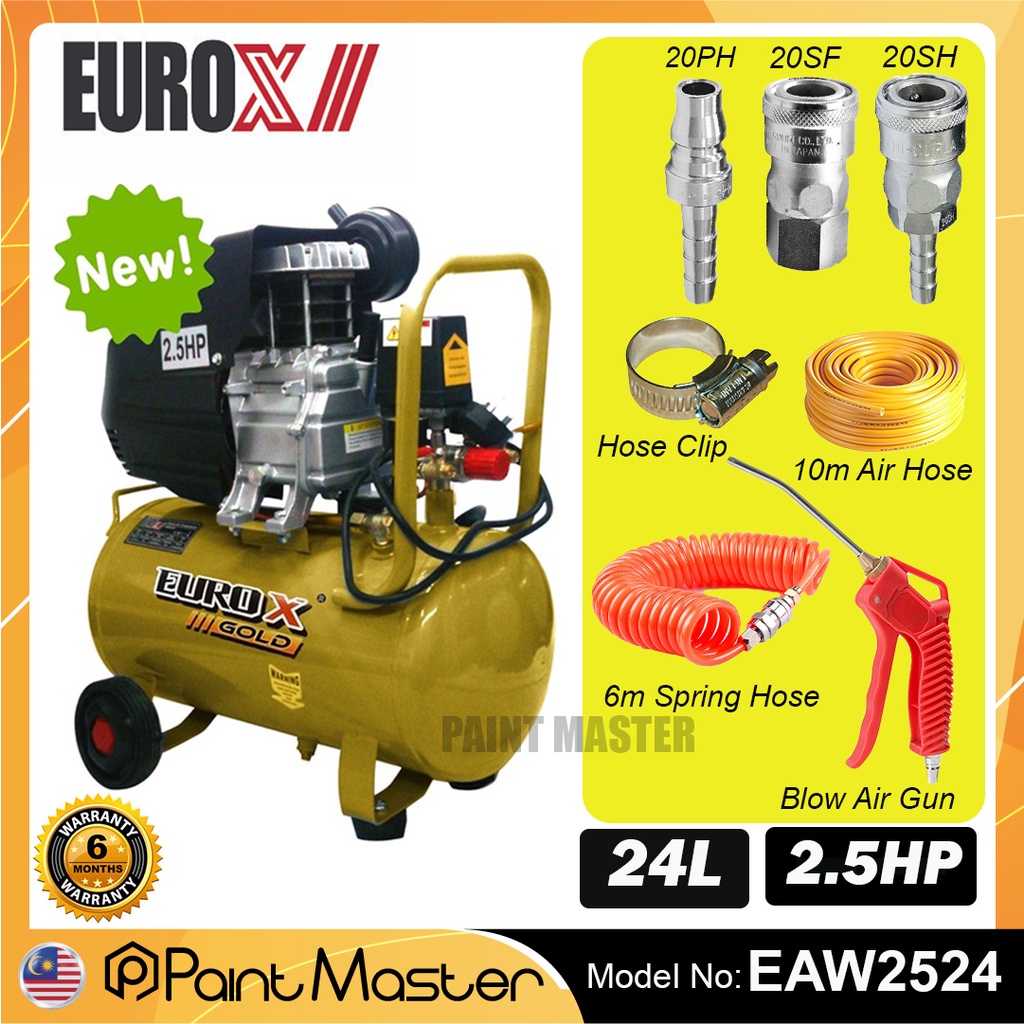 Europower/Eurox 24Litre Air Compressor 2.5hp 8Bar EAX2524 (6 MONTHS WARRANTY)EAW2524 | Shopee ...