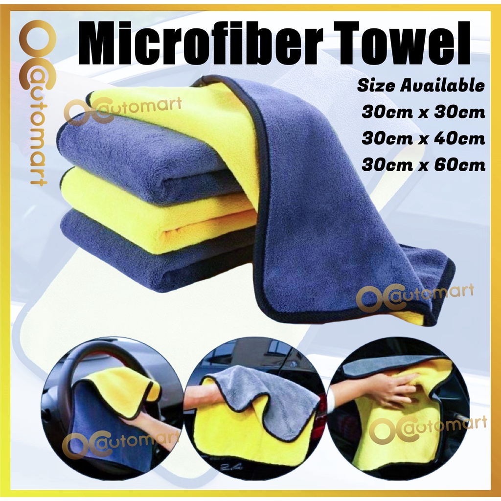 (Blue Cloth) High Quality Soft Absorbent Wash Cloth Car Auto Care ...