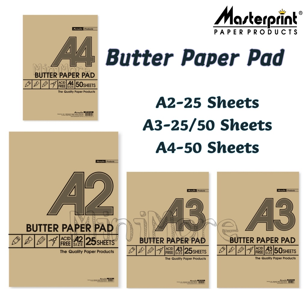 (MiniMore) Masterprint Butter Paper Pad-A2/A3/A4 | Shopee Malaysia