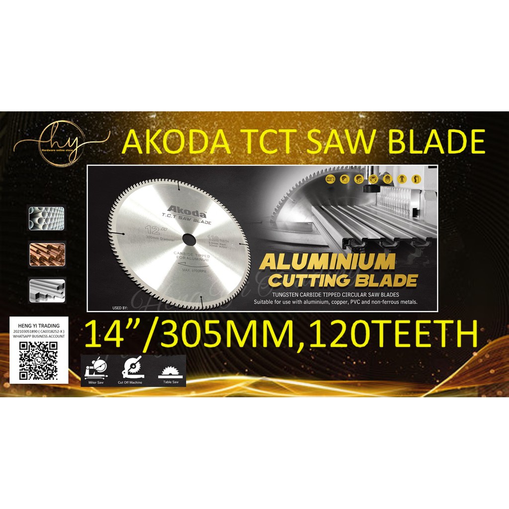 AKODA TCT ALUMINIUM SAW BLADE 14"/305MM 120 TEETH ( ALT350120 ...
