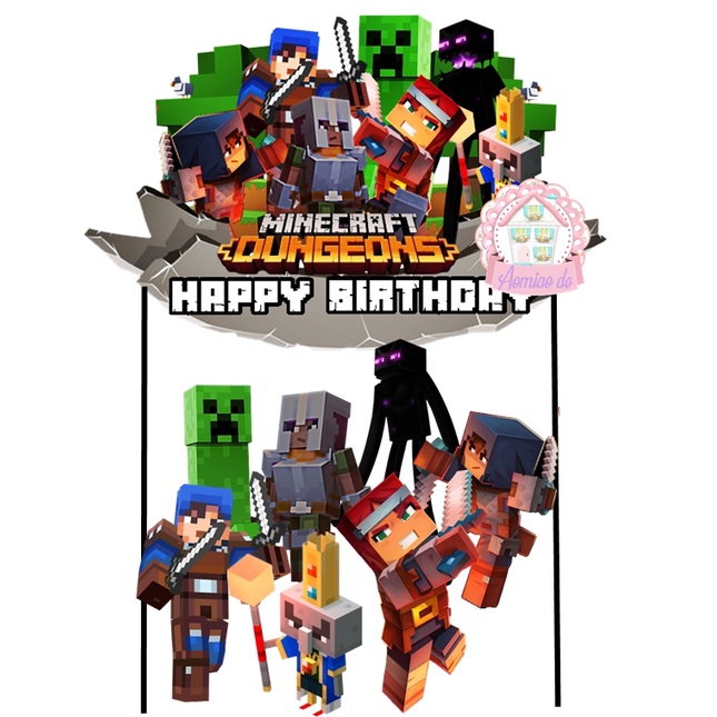 MINECRAFT DUNGEONS CAKE TOPPER | Shopee Malaysia