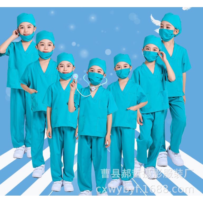 INSTOCK Children Doctor Uniform Frontliner Scrub Doctor Suit Kids for ...