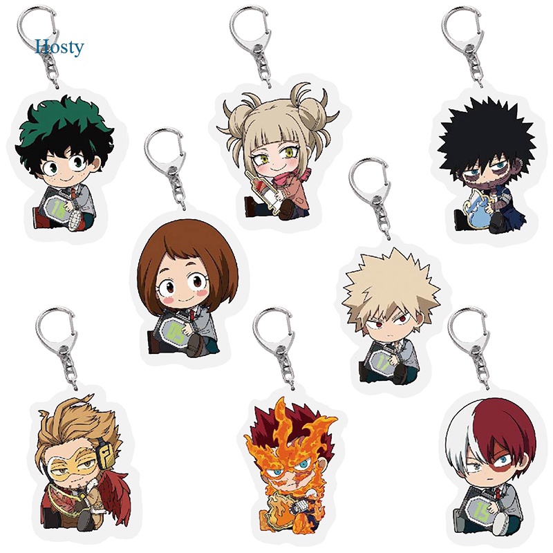 Hosty My Hero Academia Keychain Cartoon Transparent Acrylic Key Ring ...