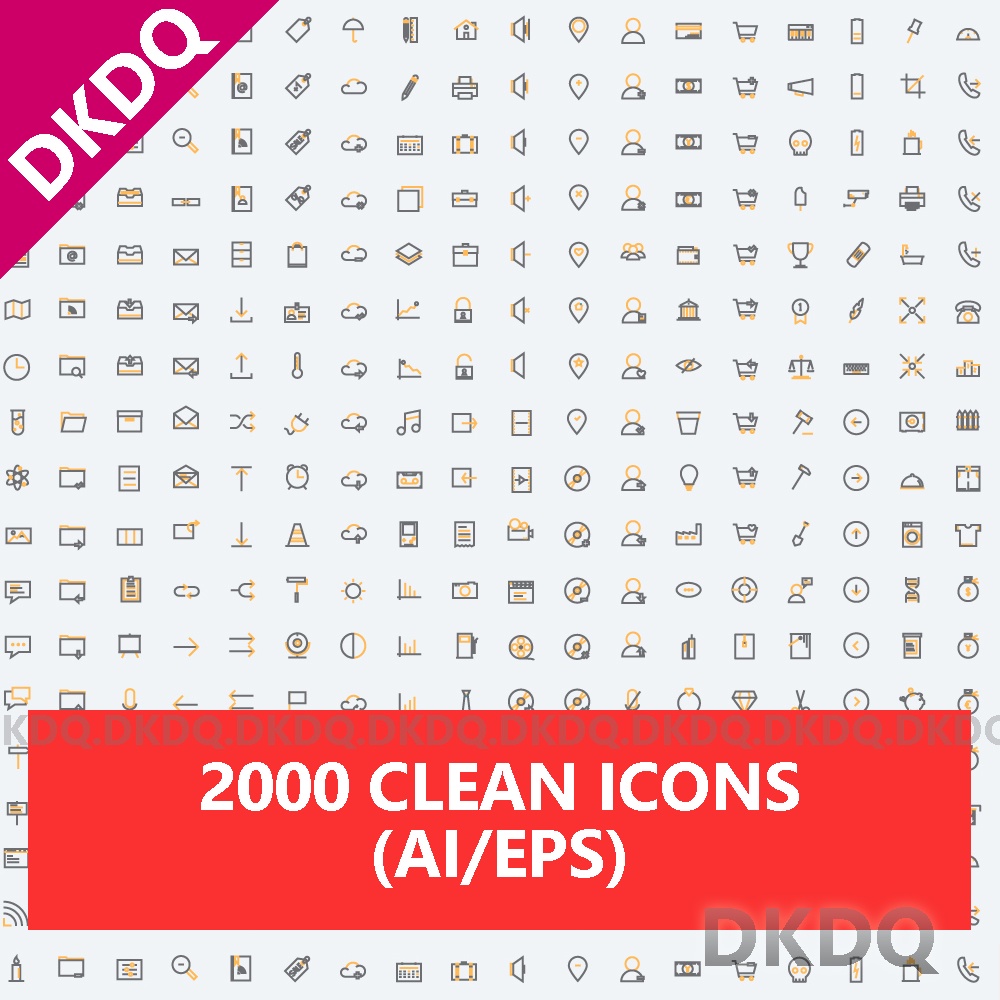 👾 2000 Clean Line Icons Set ATHENA0071 AI EPS Vector Icon Set ...