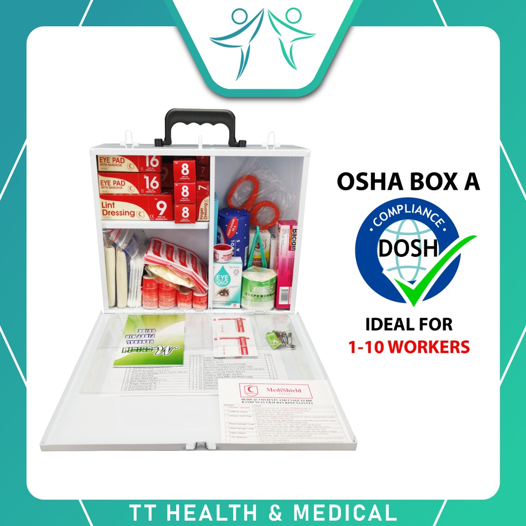 OSHA METAL First Aid Kit BOX A/B/C (OFFICE AUDIT) DOSH COMPLIANT ...