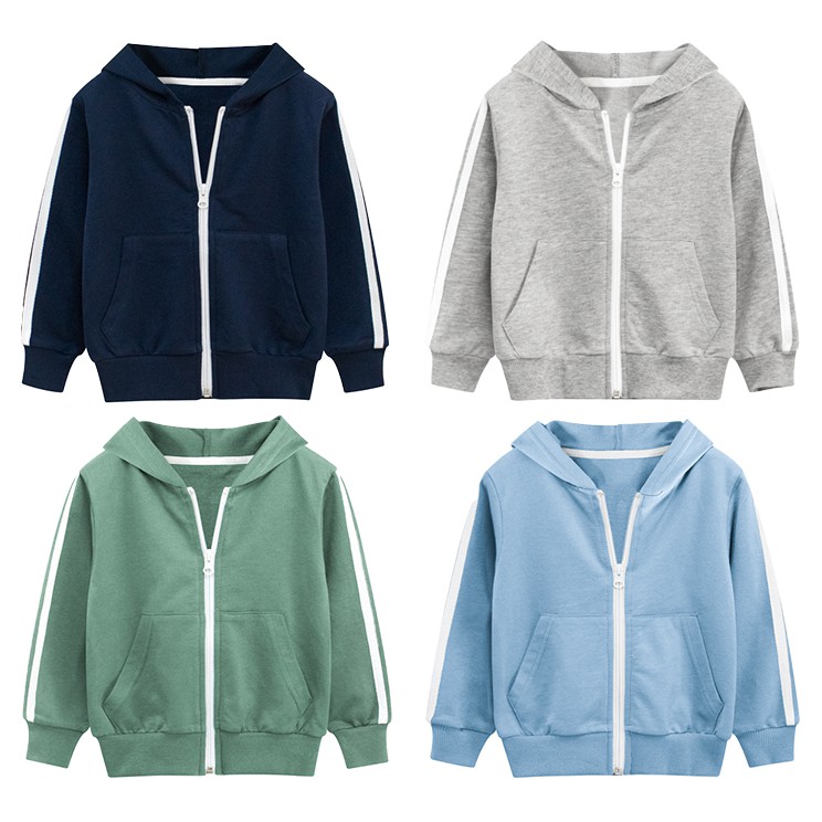 Zipper Hooded Boys Girls Outerwear Striped Designer Kids Spring Autumn ...