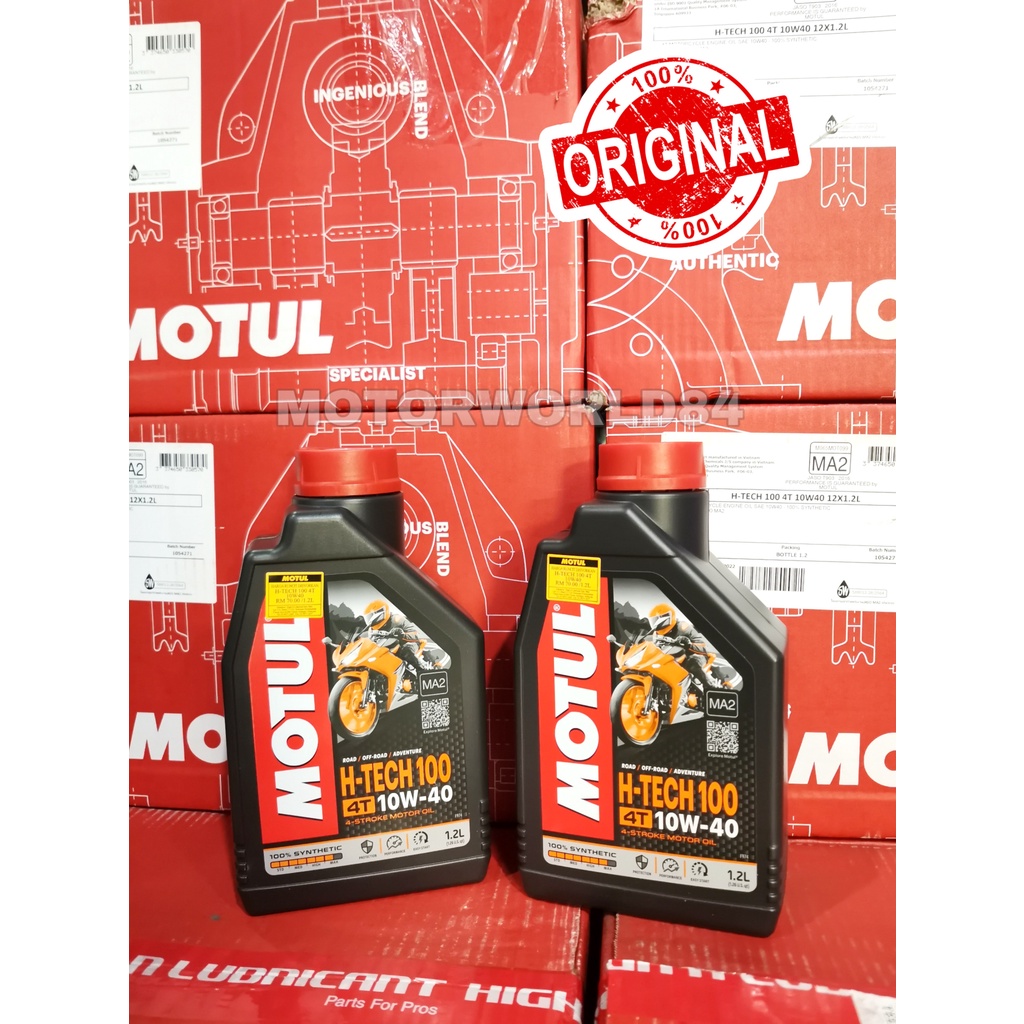 4T MOTUL HI-TECH 100 LUBRICANT ENGINE OIL 1.2 LITRE 10W-40 100% FULLY ...