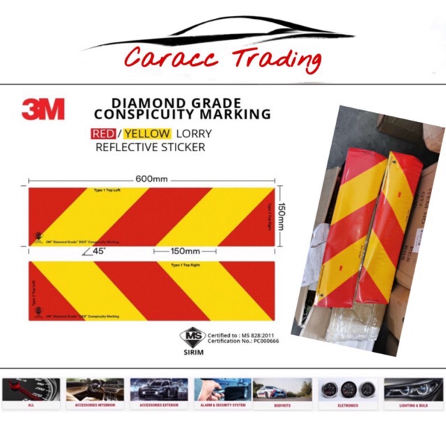 3M Lorry Reflective Sticker With Sirim JPJ Approve | Shopee Malaysia