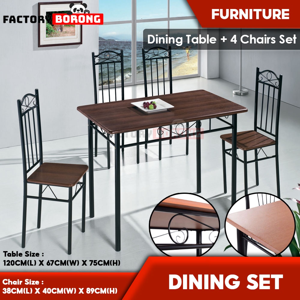 (EXTRA PROTECTIVE PACKAGING)HP038 Set Meja Makan 4 Kerusi Perabot Rumah ...