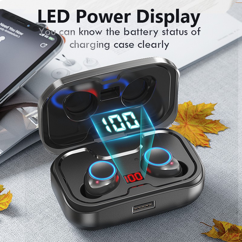 X10 TWS 5.0 Bluetooth Earphones Wireless Earbuds 9D Surround Sound HiFi ...