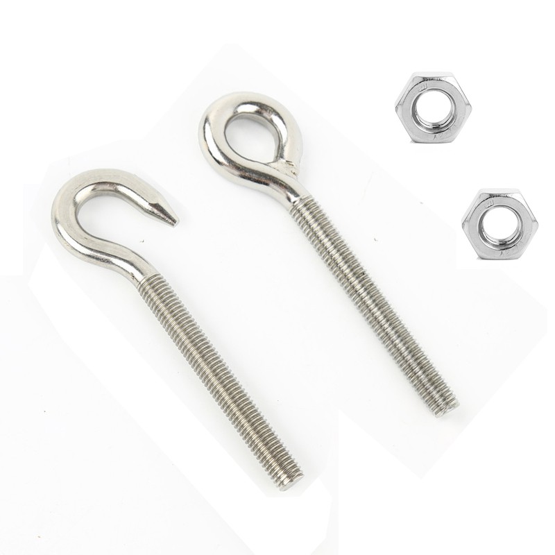 Ready stock 2pcs M4 M5 M6 M8 304 Stainless Steel Sheep Eye screw Bolt Ring Hook with 2pieces ...