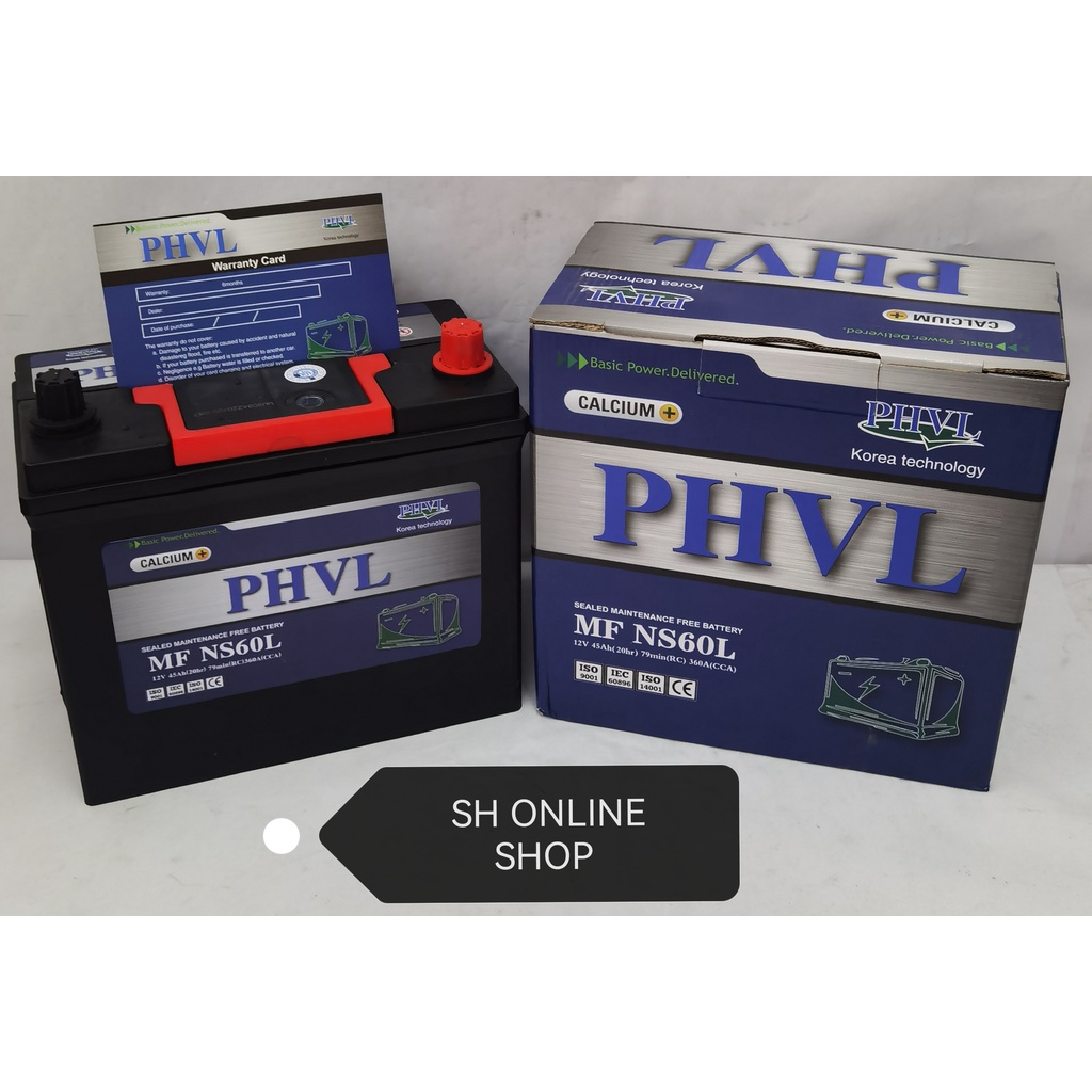 NS60L (Maintenance Free) Battery 360CCA (PHVL) 1 Year Warranty | Shopee Malaysia