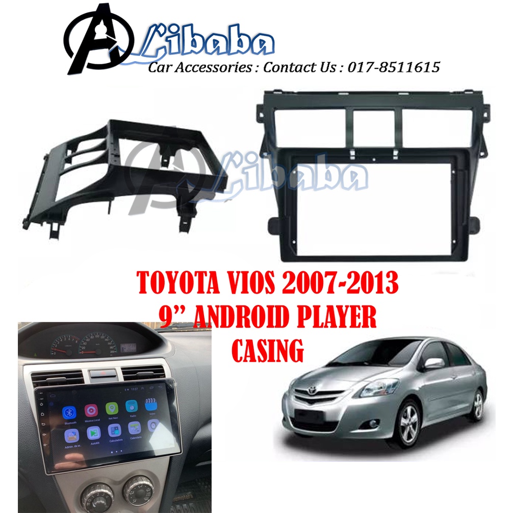 9" TOYOTA VIOS 2007-2013 9' Android Monitor Player Casing Frame Plug ...