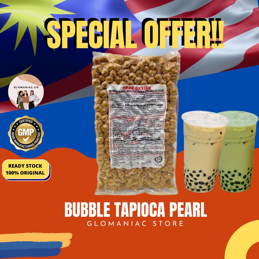 Bubble BobaTea Pearl Tapioca Pearl | Butiran Kanji Ubi Kayu | Senang Dimasak | Quick Cook ...
