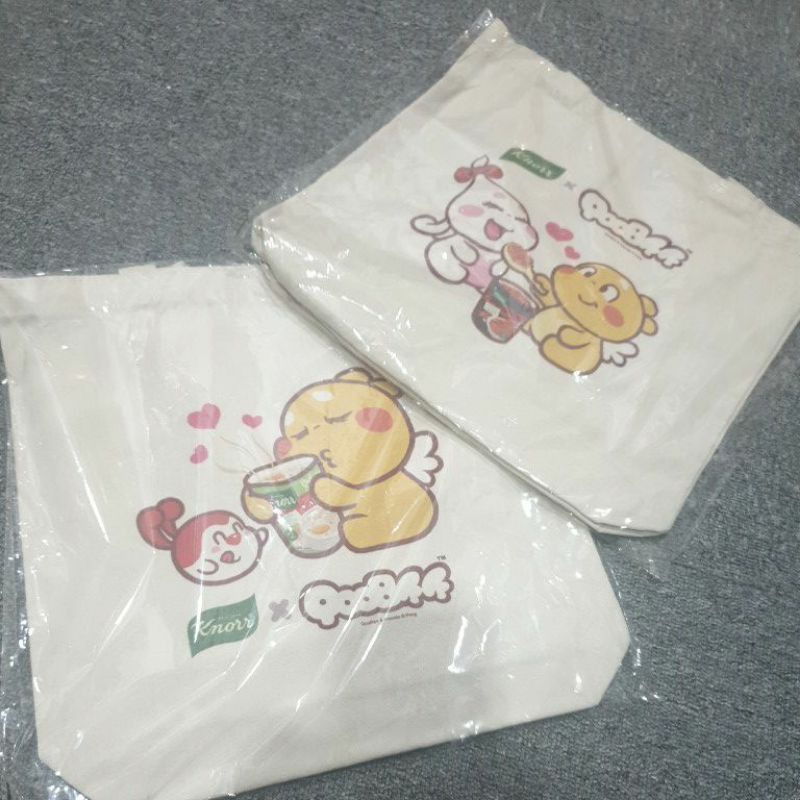 QooBee & Friend Original Carry Bag 34CM X 34CM LINE Tote Bag Unilover ...