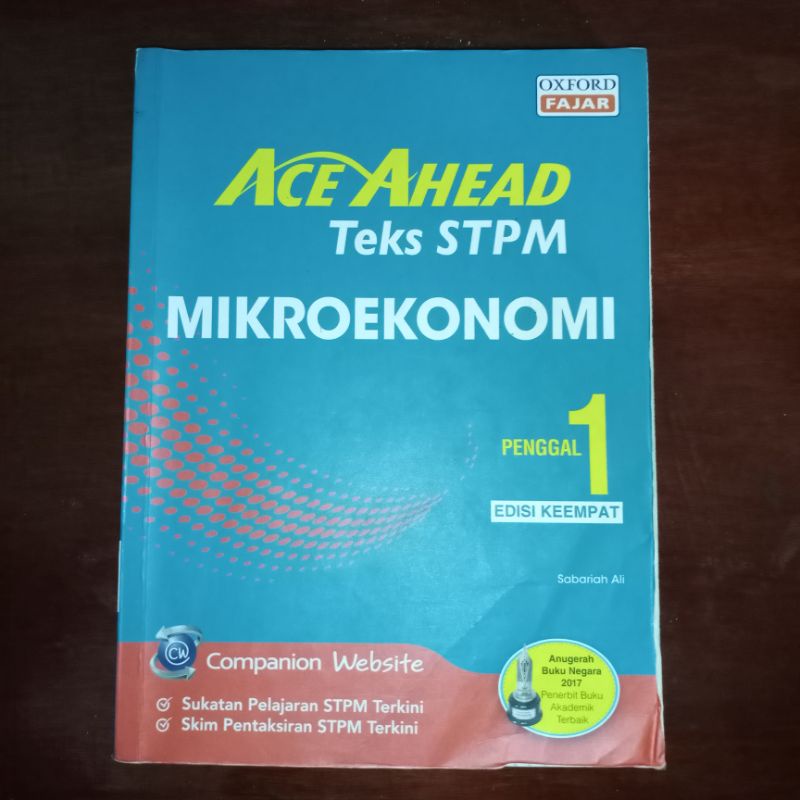 Ace Ahead Teks STPM Microekonomi Penggal 1 Edisi Keempat - Sabariah Ali ...