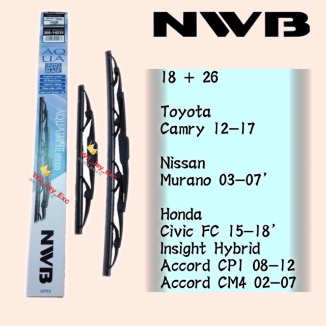 honda city 2020 civic fc NWB GRAPHITE WIPER 18+26 BLADE AQUA JAPAN 18+26 MURANO,INSIGHT,CAMRY ...
