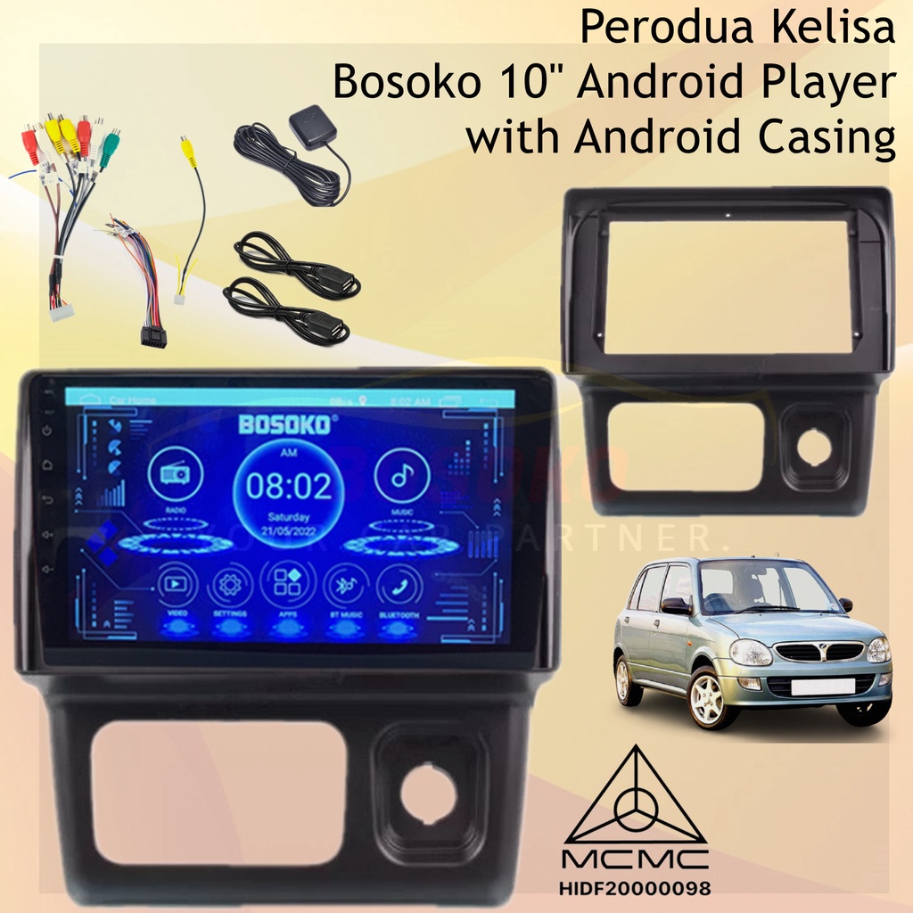 Perodua Kelisa 10'' Bosoko Android Player 1GB + 16GB with Casing and ...