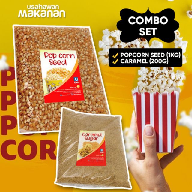 Combo Popcorn Seed 1kg+ Brown Caramel 200gm Wayang Homemade | Shopee ...