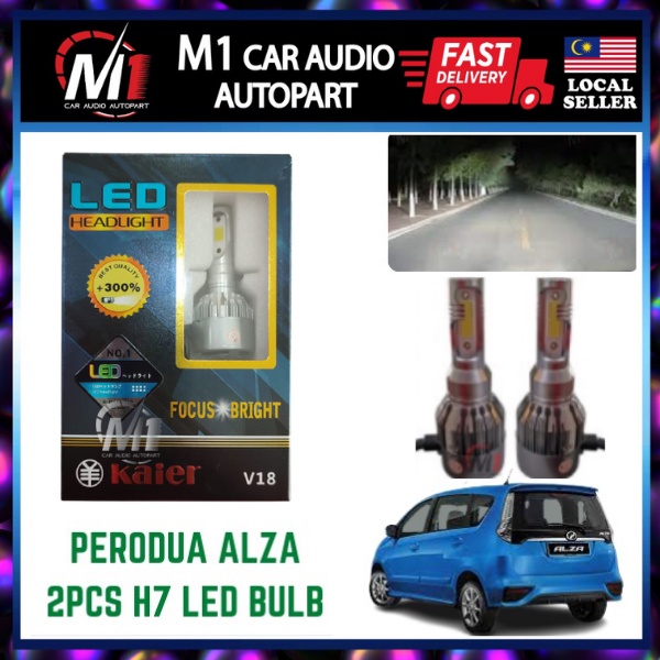 Perodua ALZA LED Headlight H7 Kaier 1 Pair 6000K WHITE Bright Putih ...