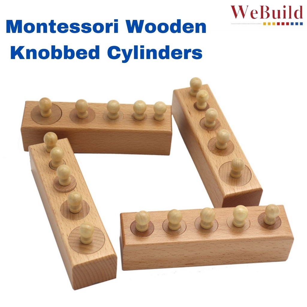 Montessori Wooden Knobbed Cylinders 蒙氏插座圆柱体 3-6 years old Mathematic ...
