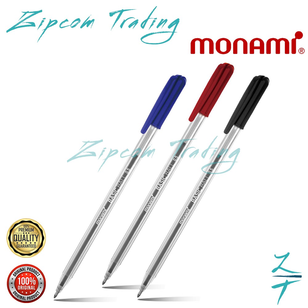 MONAMI Basic Ball Ballpoint Pen (0.5mm / 0.7mm /1.0mm) | Shopee Malaysia