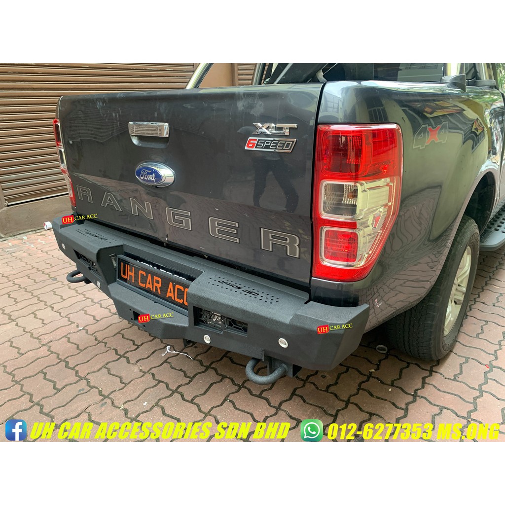 Ford Ranger T6 T7 T8 2012-2021 Option Rear Bull Bar Bumper Matt Black ...