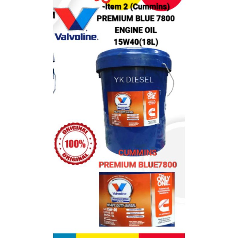 VALVOLINE 15W40 ALL FLEET PREMIUM , CUMMINS VALVOLINE PREMIUM BLUE 7800 ...