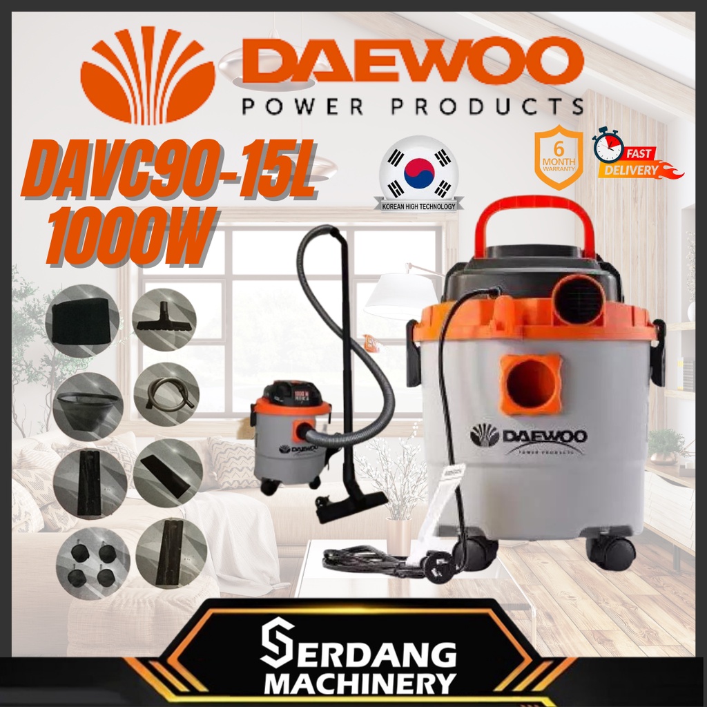 DAEWOO 15Litre Wet & Dry Vacuum with Blower Function 1200W DAVCW90-15L - KOREA Technology - 6 ...