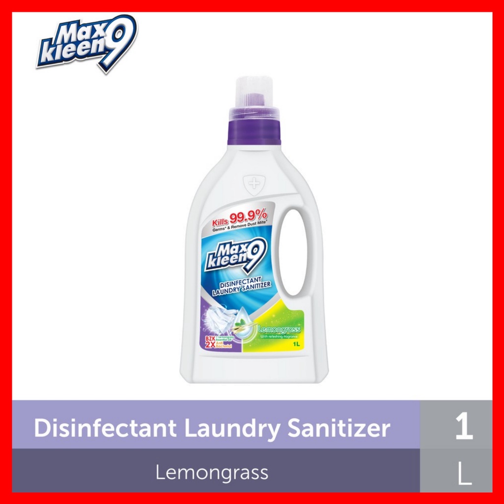 Maxkleen 9 Disinfectant Laundry Sanitizer 1L Lemongrass | Shopee Malaysia