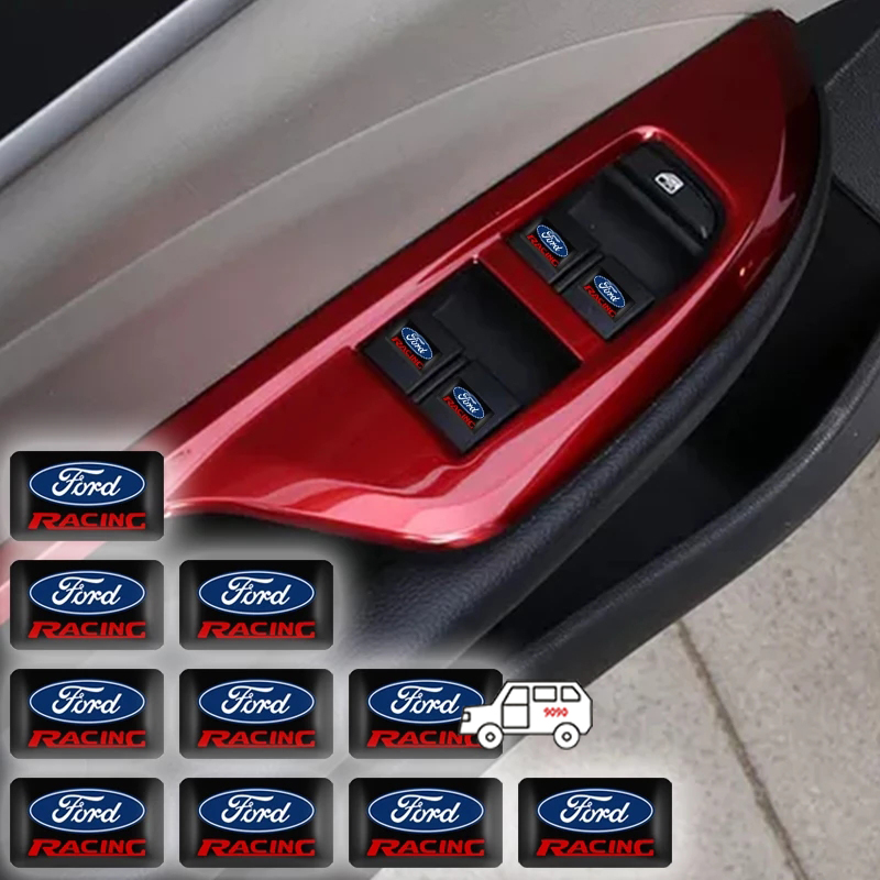 10pcs Car Central Control Panel Button Sticker Auto Steering Wheel ...