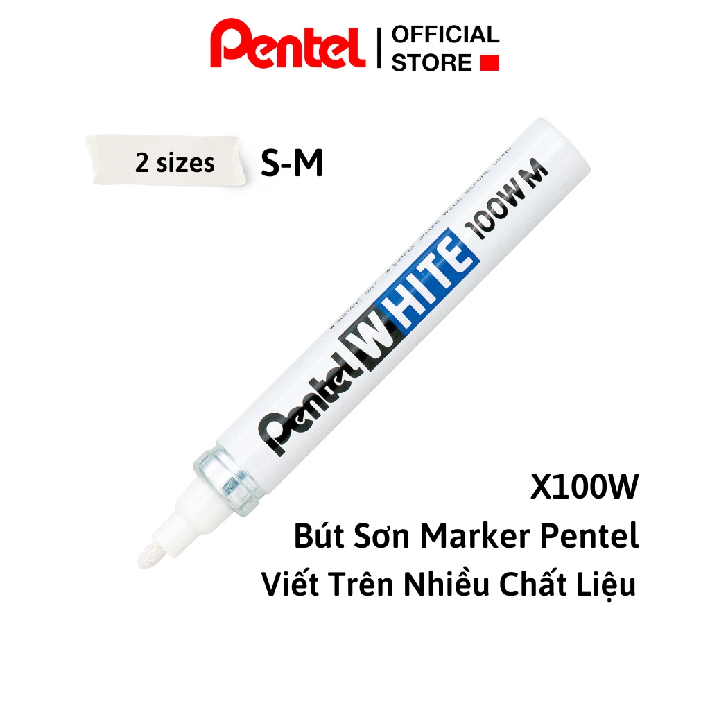 Pentel X100W Marker White Paint Pen Can Write on Many Materials Safe ...