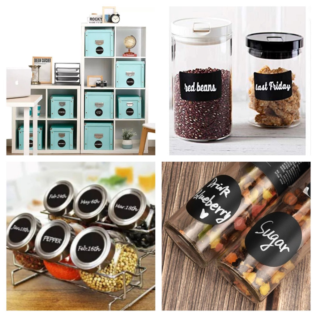 Chalkboard Matt Vinyl Black Paper Label Stickers Text Writing PVC Label ...