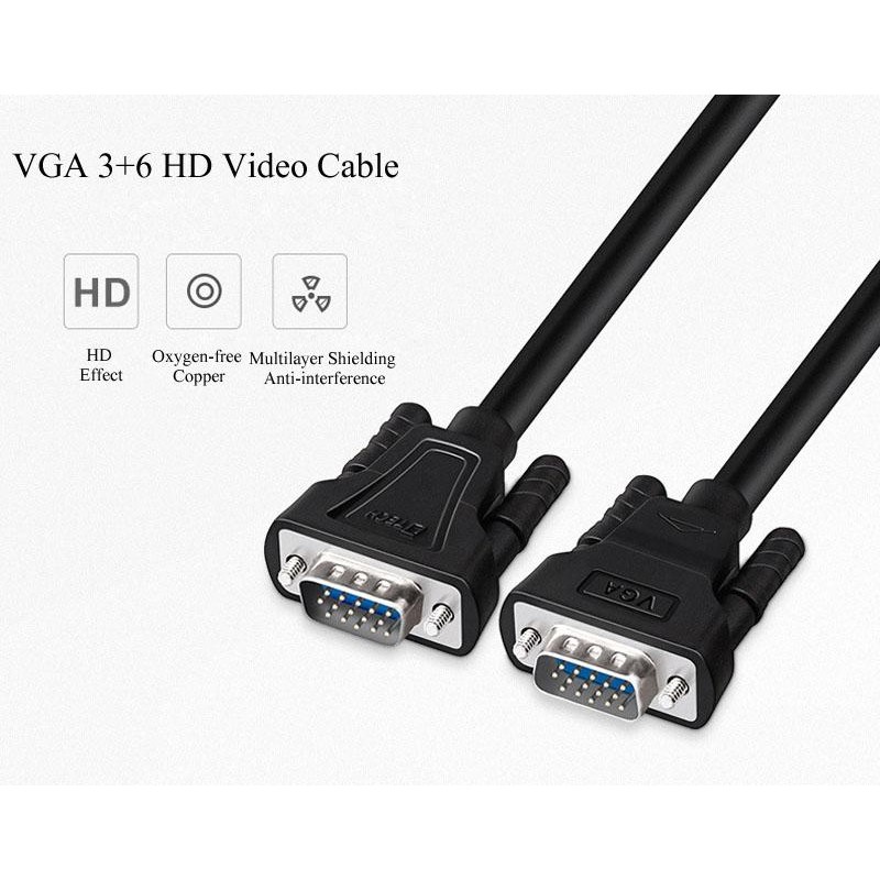 Dtech heavy duty high resolution VGA 3+6 Cable Male to Male cord HD ...