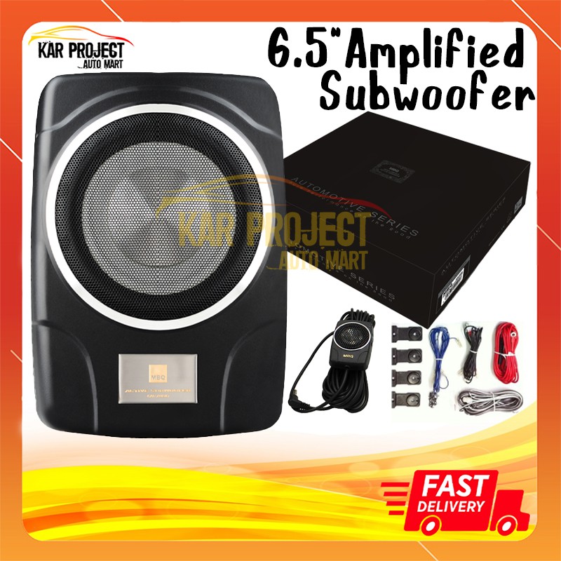 MBQ 8" / 10" Underseat Amplified Subwoofer Car Slim Active Subwoofer ...